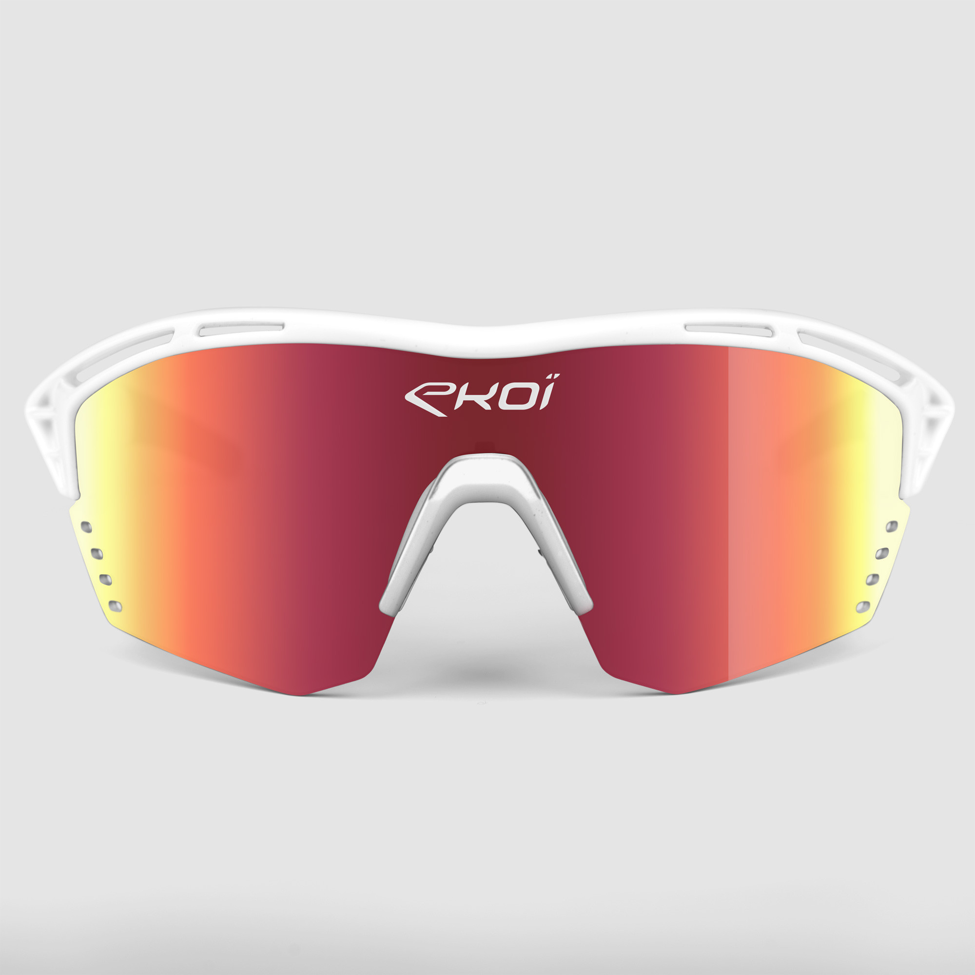 Bike sunglasses EKOI Persoevo4 EKOI White Revo Red Cat 3