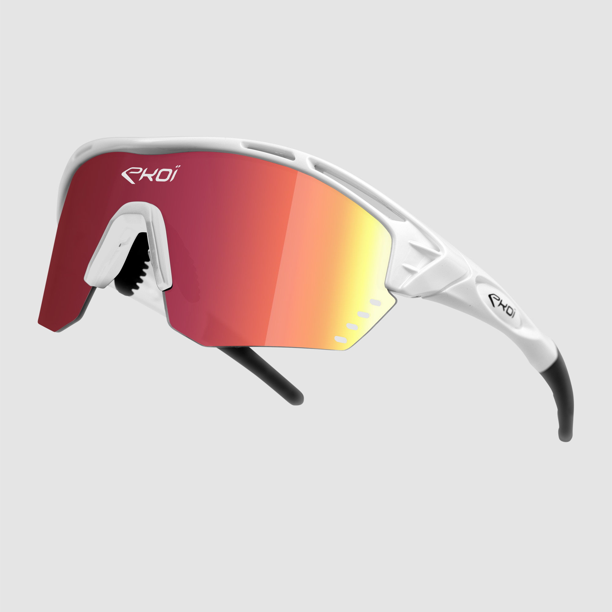 Bike sunglasses EKOI Persoevo4 EKOI White Revo Red Cat 3