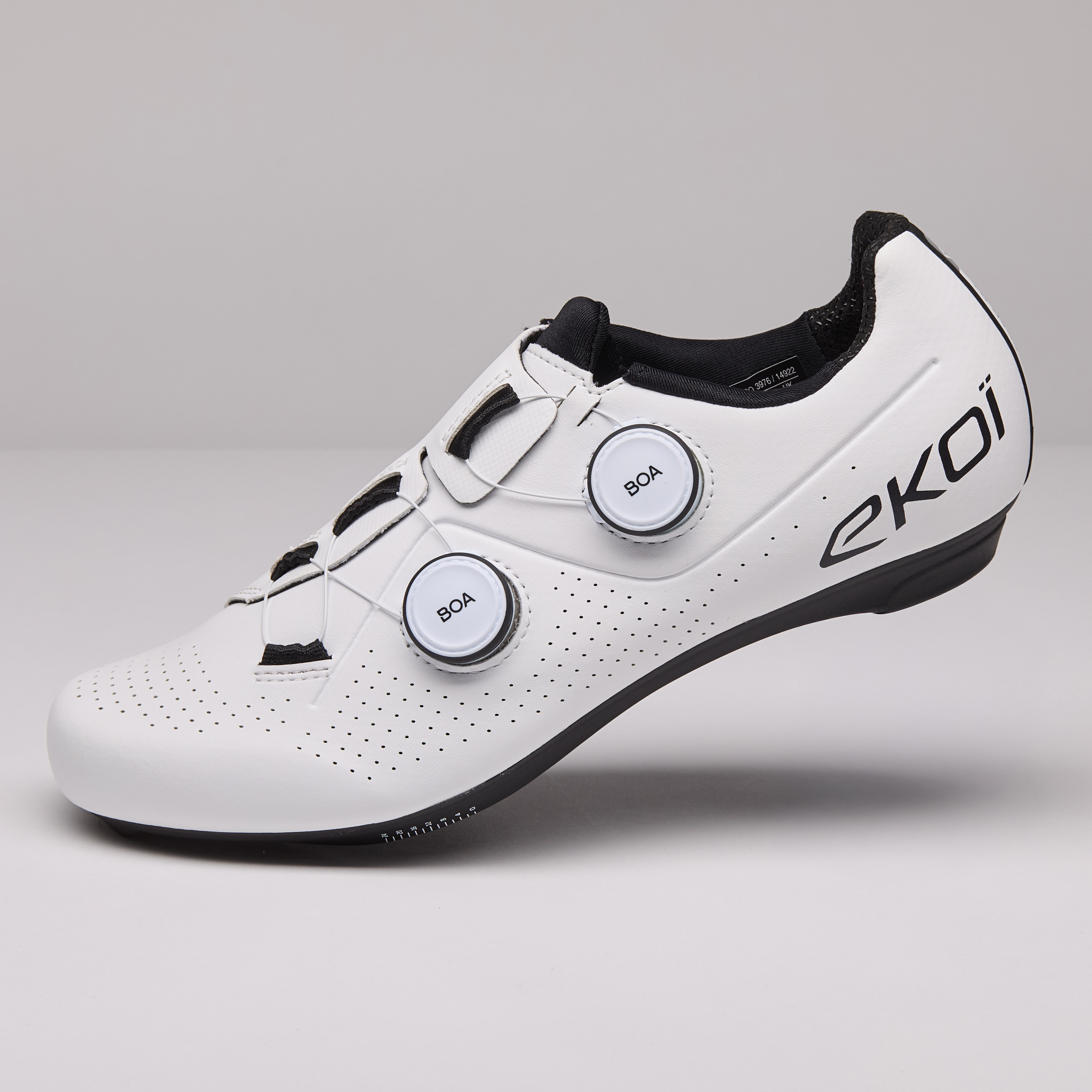 EKOI Perf R4 Road White Black Logo Shoes - EKOI