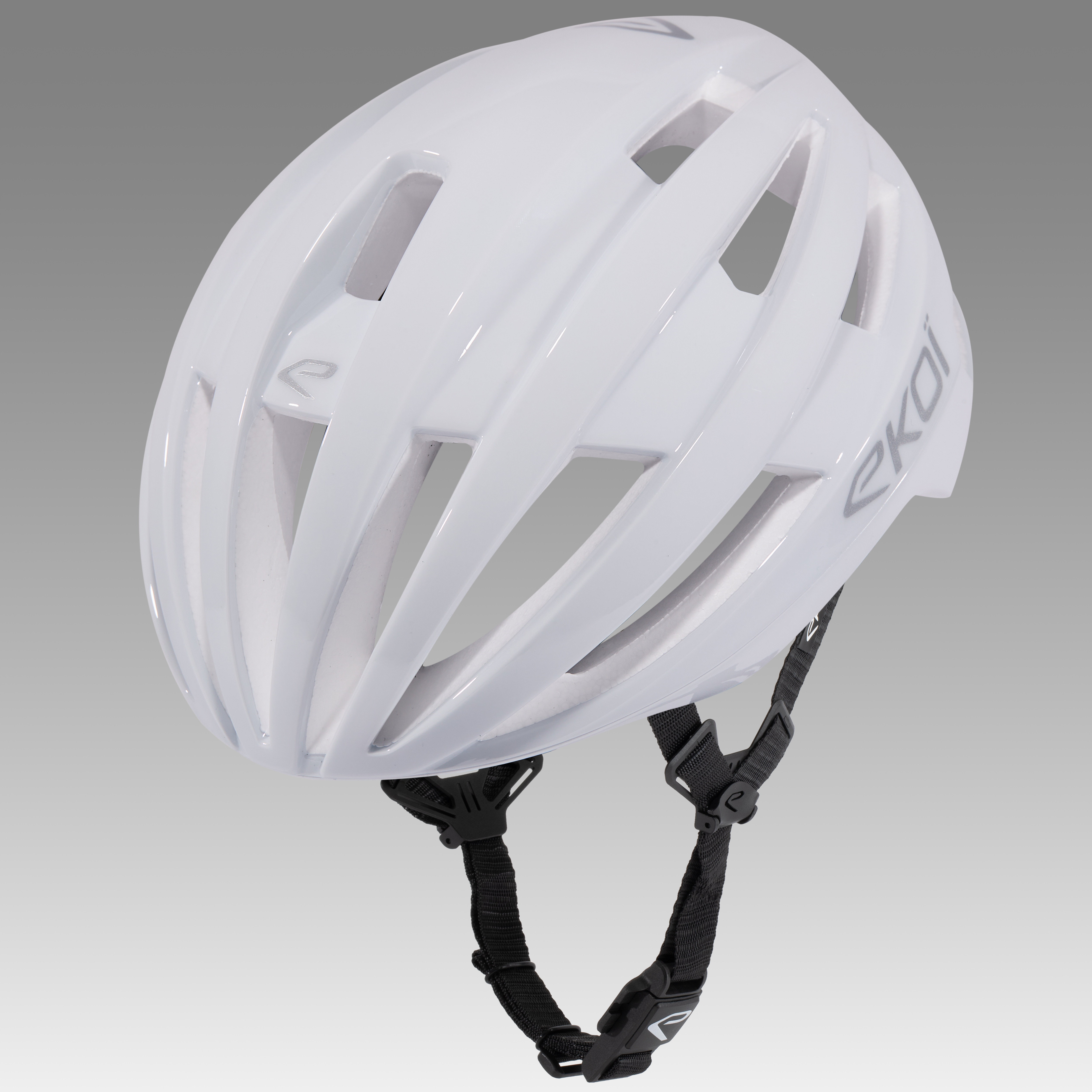 Helmet EKOI Perf GARA White Silver Logo - EKOI
