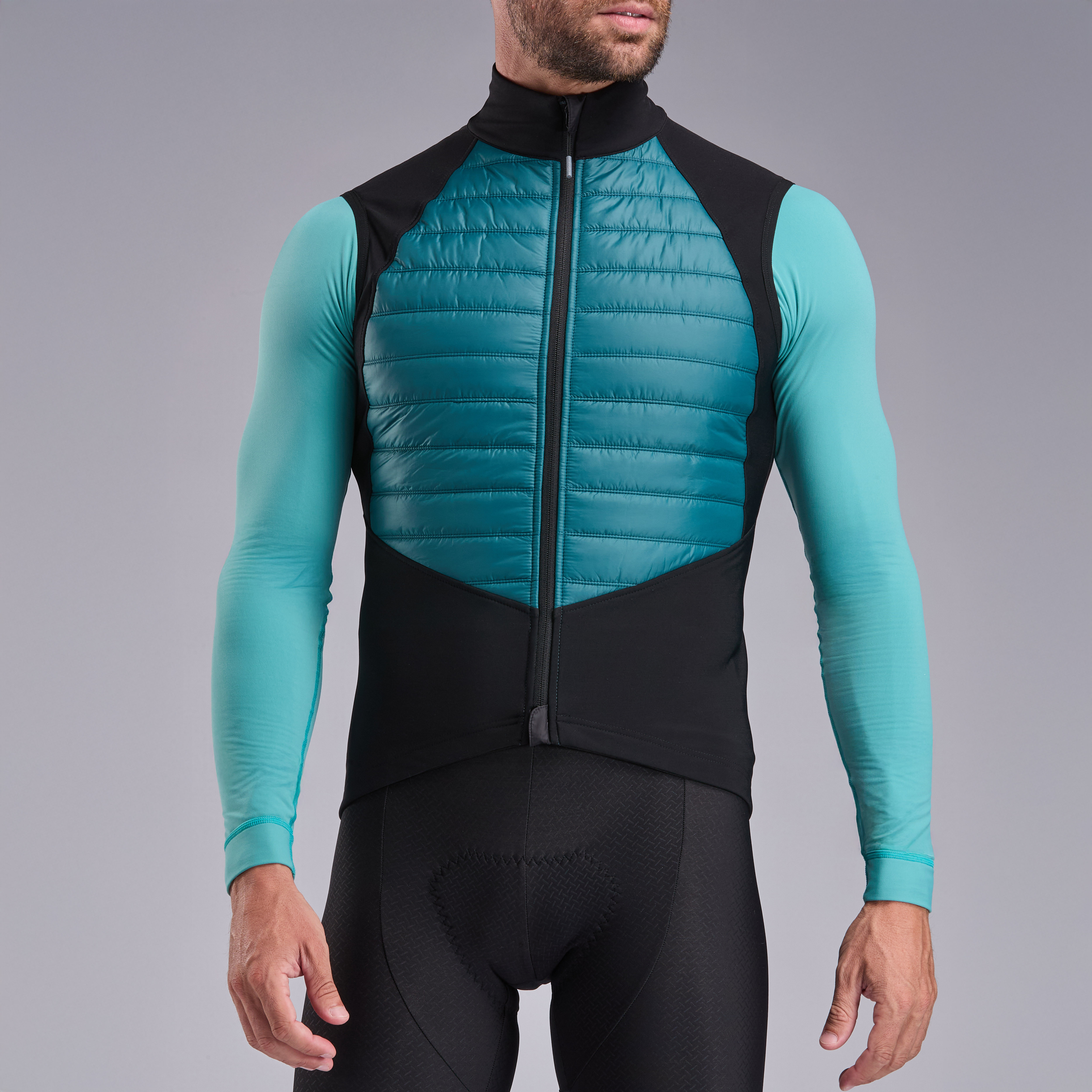 Cyklistická termo vesta EKOI Perf ELEGANCE černo-modrá - EKOI