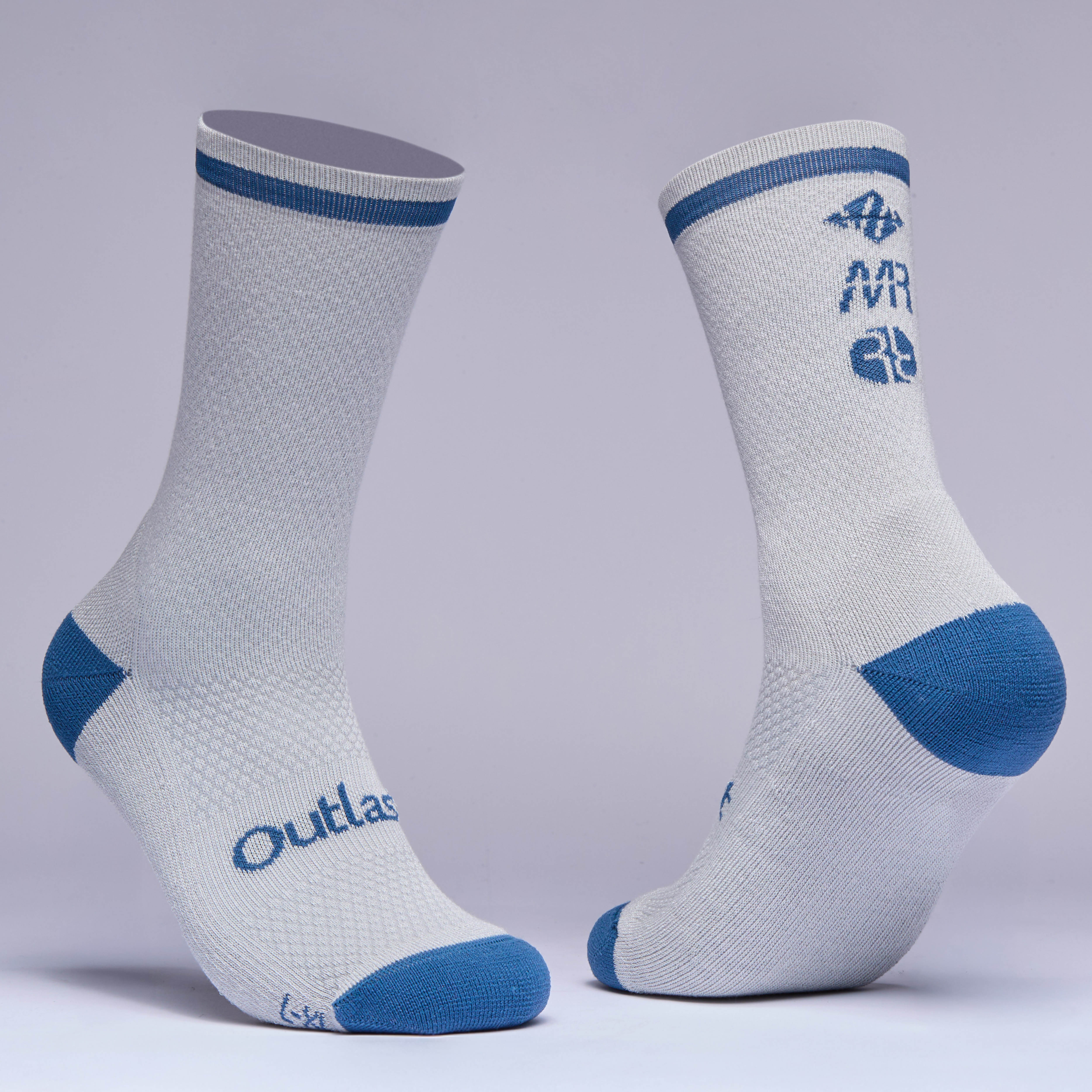 Damen-Winter-Radsocken OUTLAST EKOI Racing x MARION ROUSSE Grau/Blau - EKOI