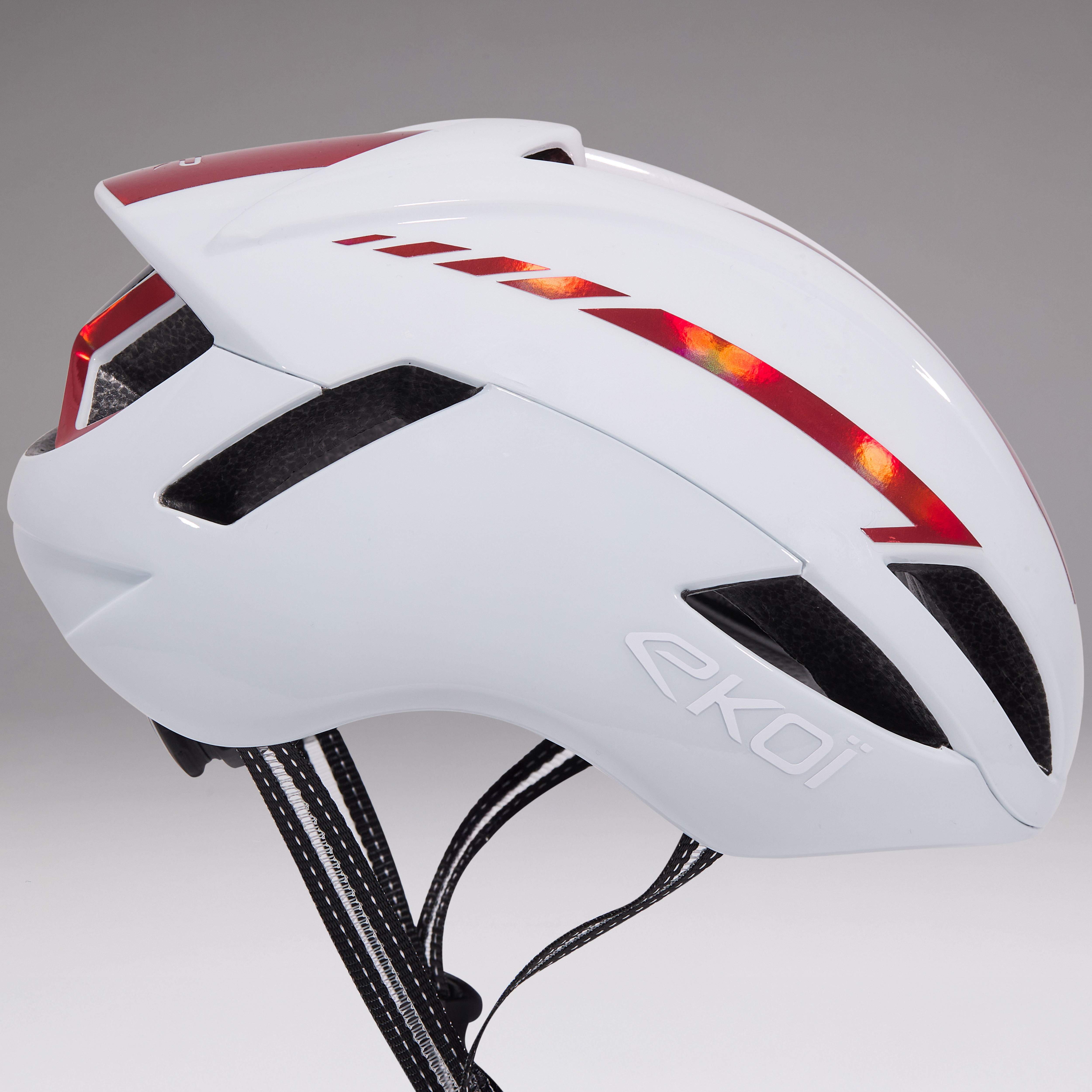 EKOI Perf AR14 LTD Wettkampfhelm Weiß Holo Rot - EKOI