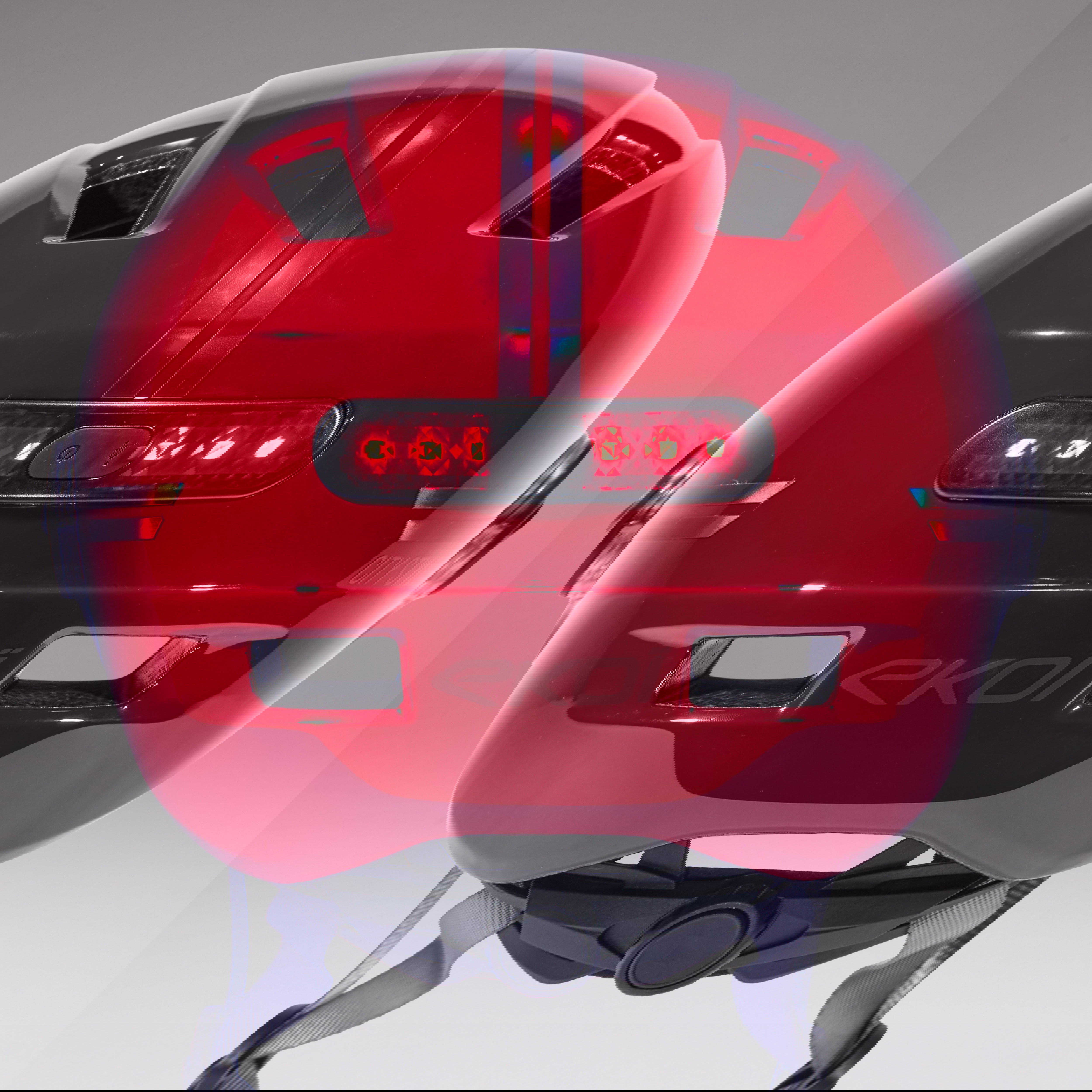 Urban Helmet EKOI CITY STYLE LTD STRIPES Red Holo Red Visor - EKOI